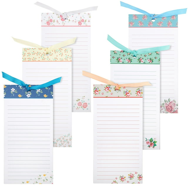 Walmart 6-Pack Magnetic Notepads: Floral Design for Fridge - Shopping ...