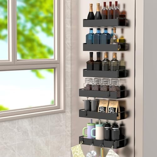 6 Pack Magnetic Spice Rack Organizer for Refrigerator and Oven, Matt ...