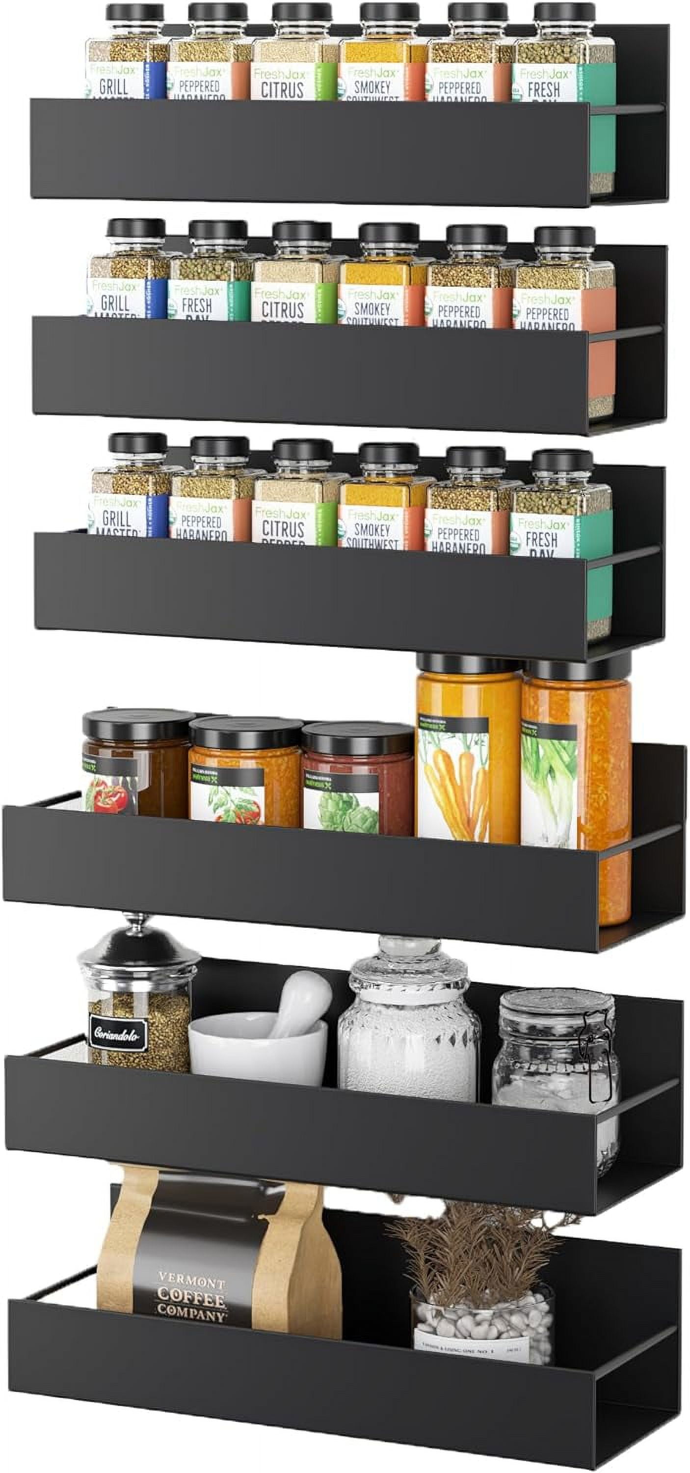 6 Pack Magnetic Spice Rack for Refrigerator, Moveable Seasoning Spice ...