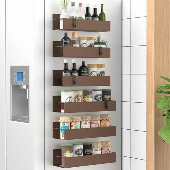 6 Pack Magnetic Spice Storage Rack Organizer for Refrigerator and Oven ...
