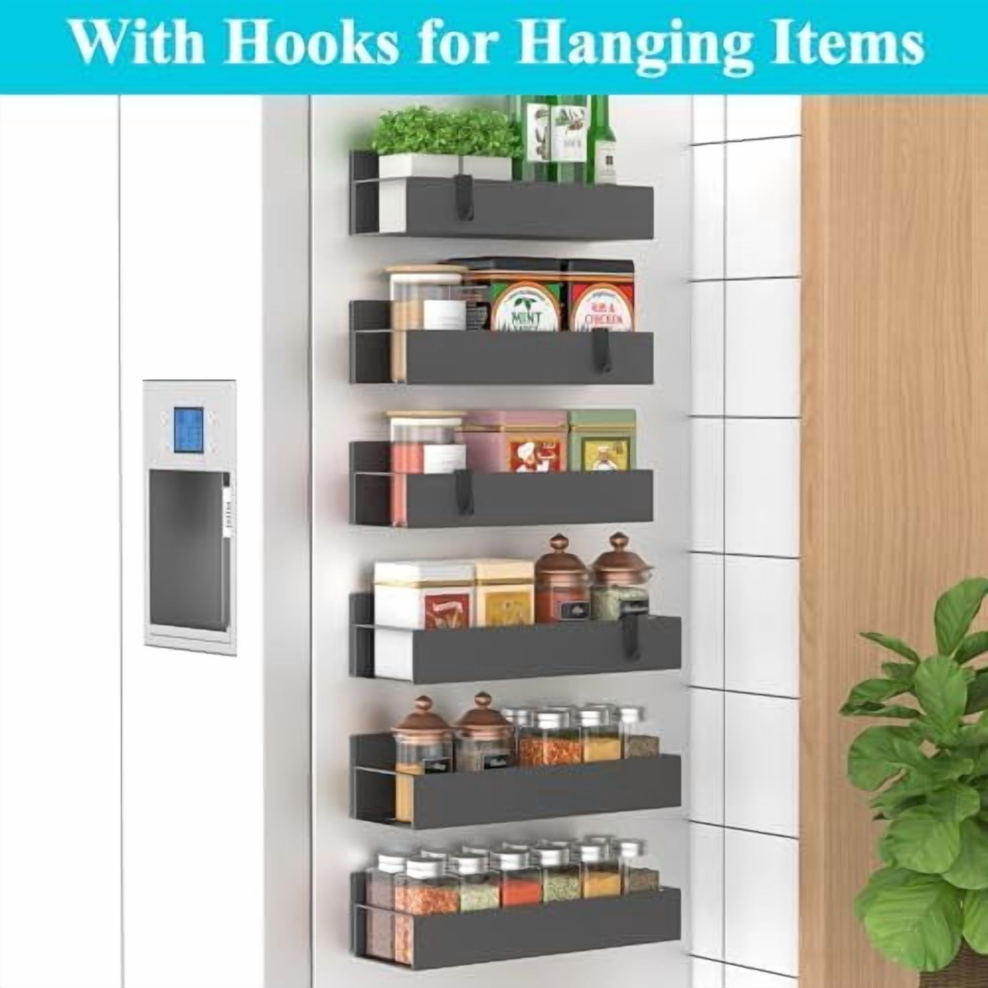 6 Pack Magnetic Spice Storage Rack Organizer for Refrigerator and Oven ...