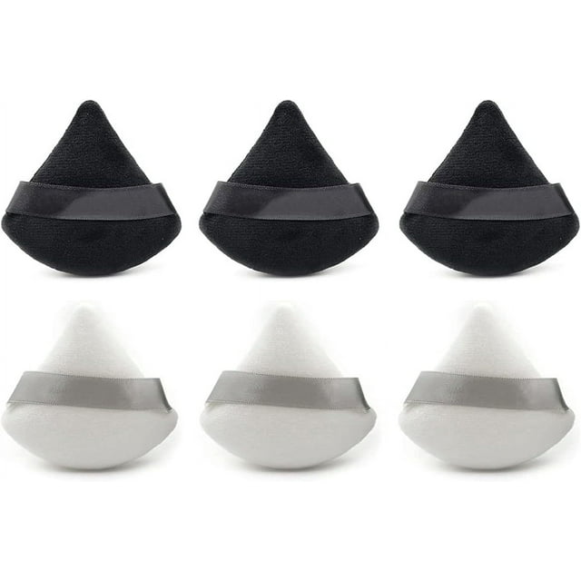 6 Pack Makeup Powder Puffs, Pure Cotton Powder Puff, 2.8inch Triangle ...