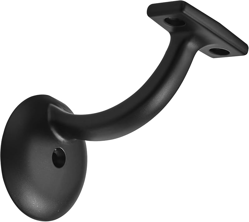 6 Pack Matte Black Hand Rail Bracket Heavy Duty Hardware for Stairways ...