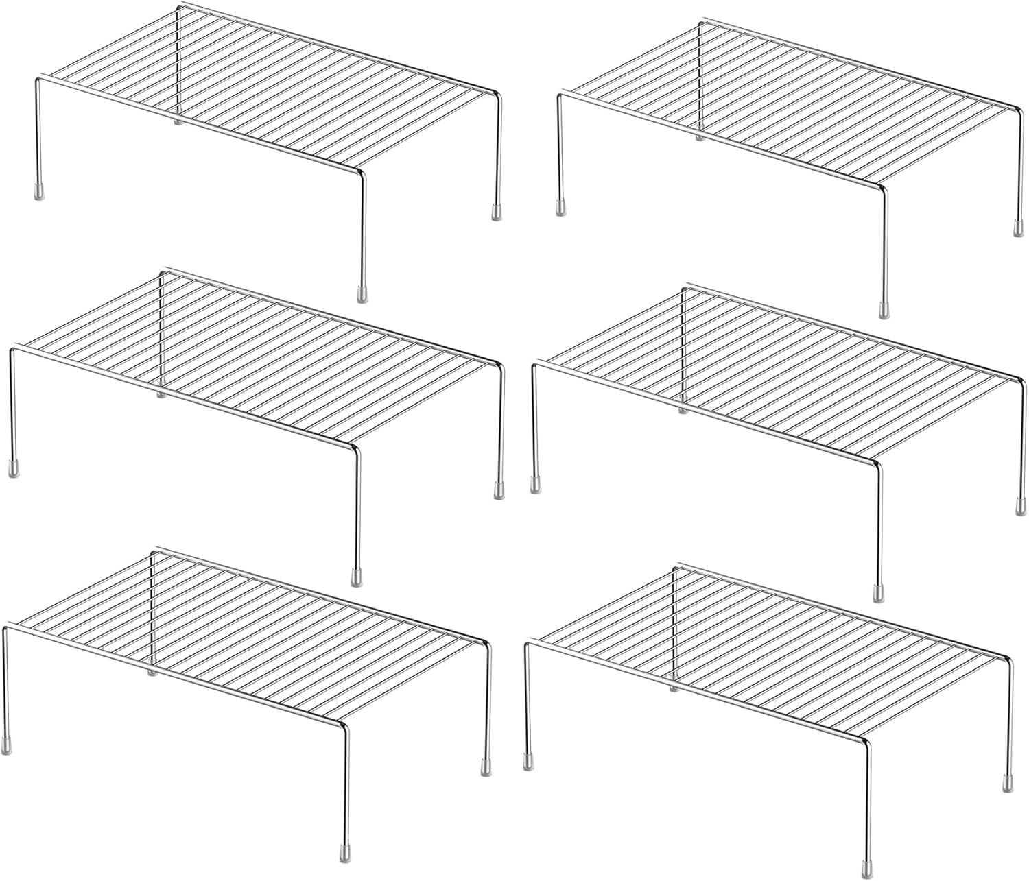 6 Pack Medium (13 x 9. 4 Inch) Cabinet Storage Shelf Rack, Rustproof ...