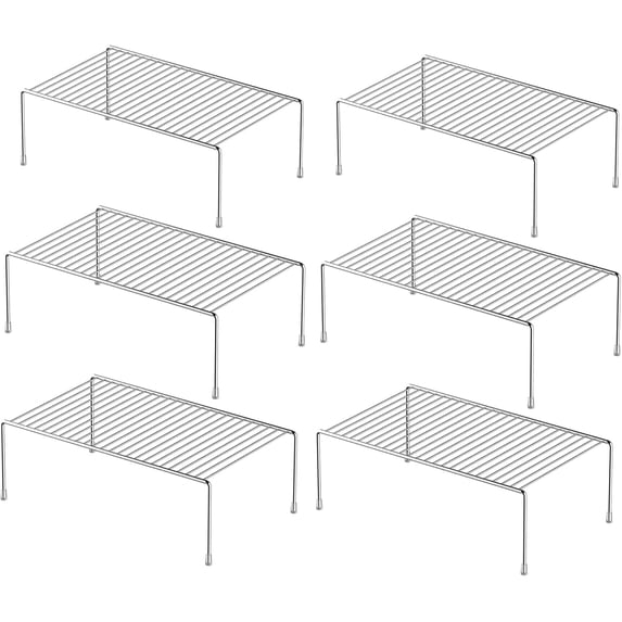 6 Pack Medium (13 x 9. 4 Inch) Cabinet Storage Shelf Rack, Rustproof ...