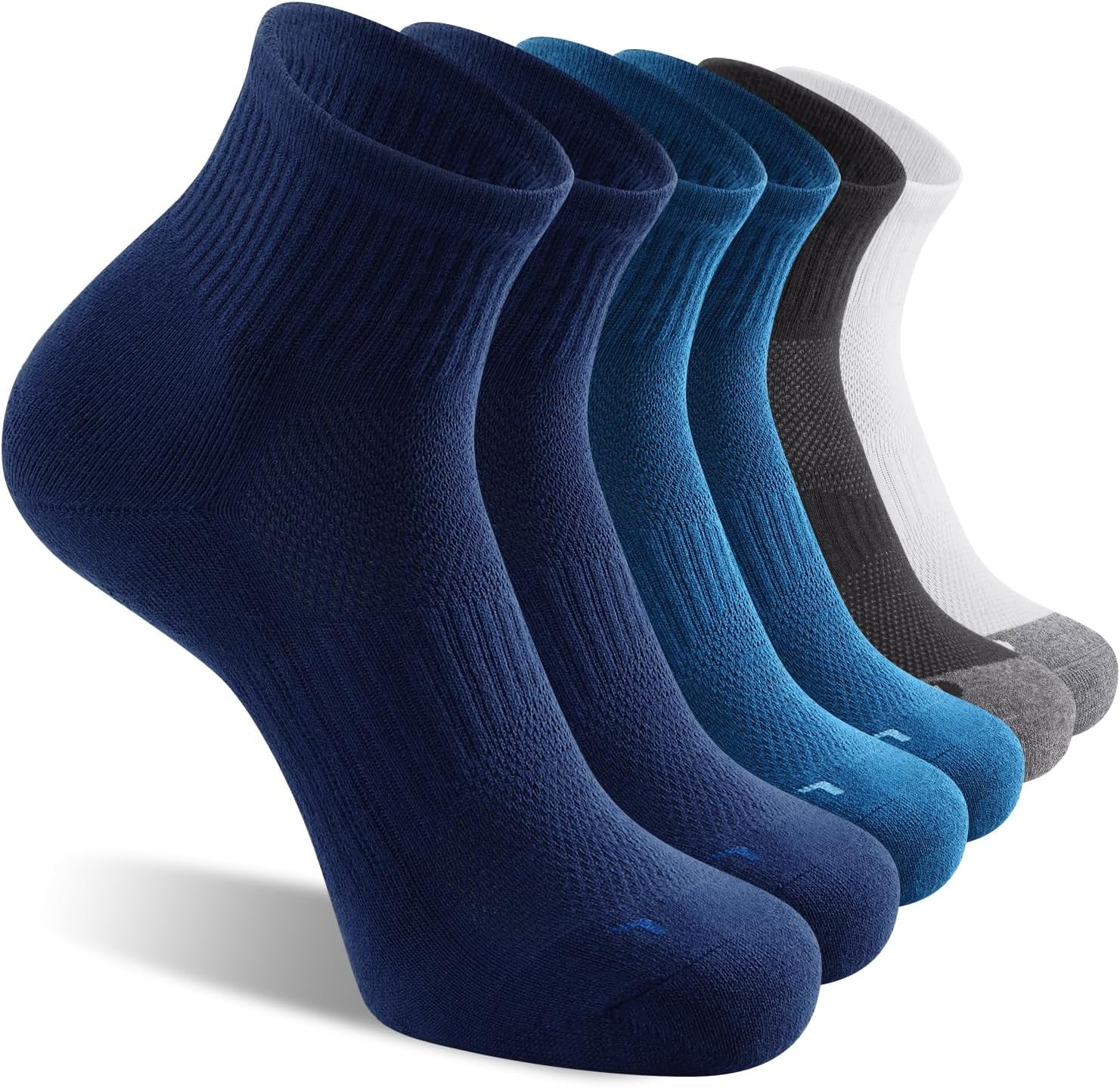 6 Pack Men's Athletic Ankle Socks Cushioned Sports Running Socks 7-9/9 ...