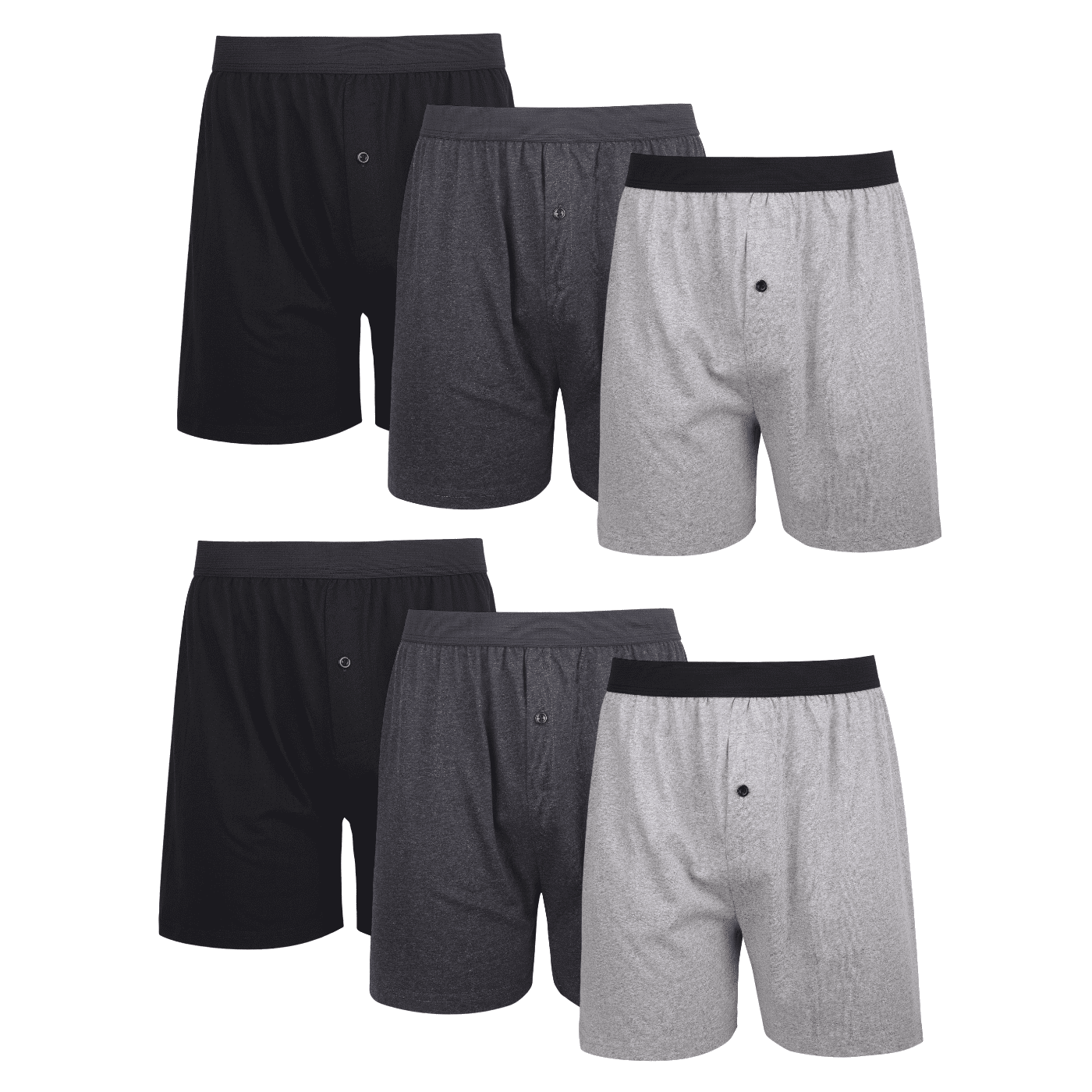 6 Pack Men's Boxer Brief Cotton Loose Fit Solid Color Boxers for Men ...