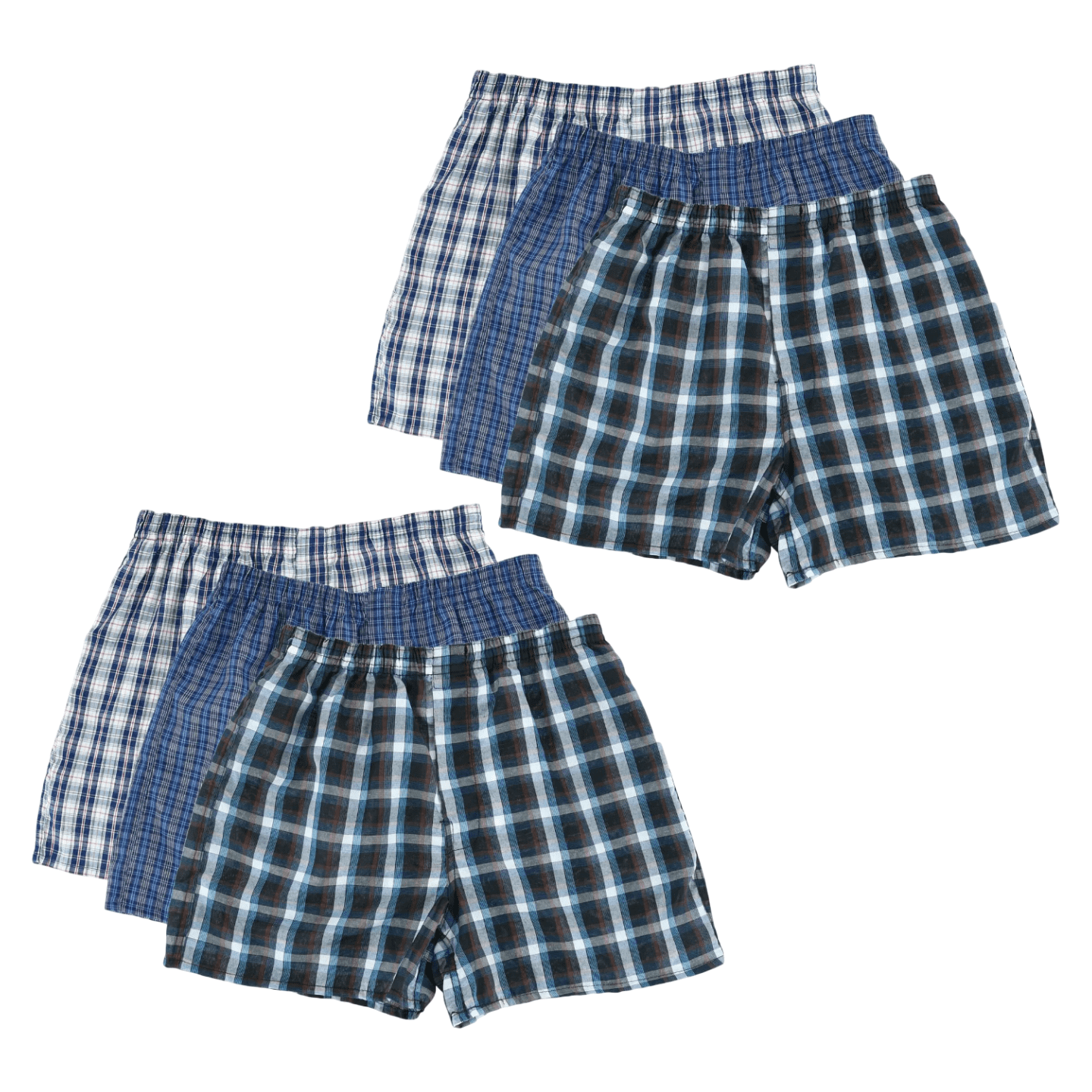 6 Pack Men's Boxer Shorts Random Mixed Color Pack Woven Relaxed Fit ...