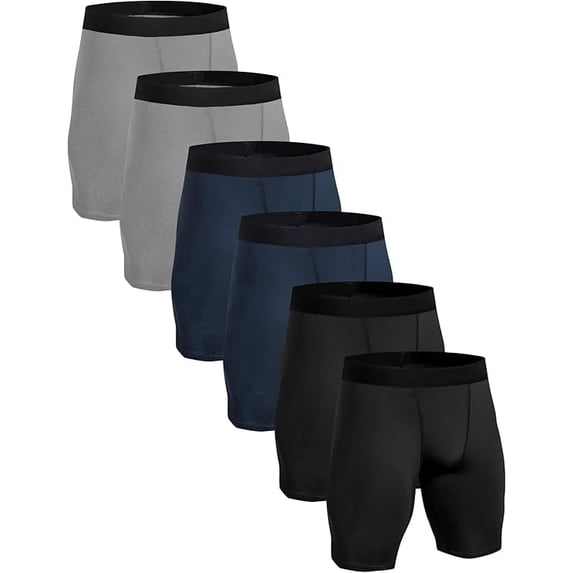 6-Pack Men's Outdoor Sports Compression Shorts High-Elasticity, Quick ...