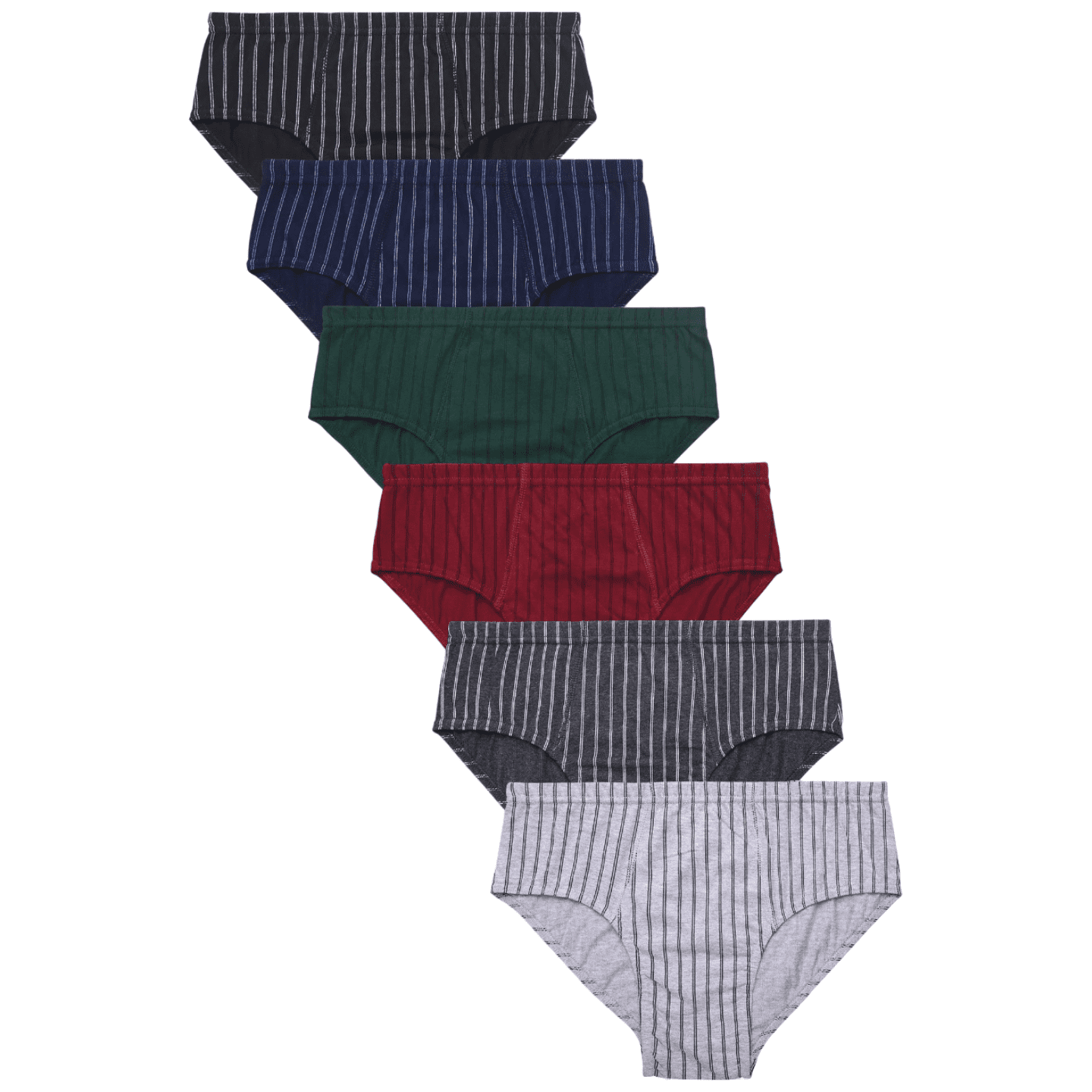 6 Pack Men's Triangle Briefs 100% Cotton Tag-Free Low Rise Elastic ...