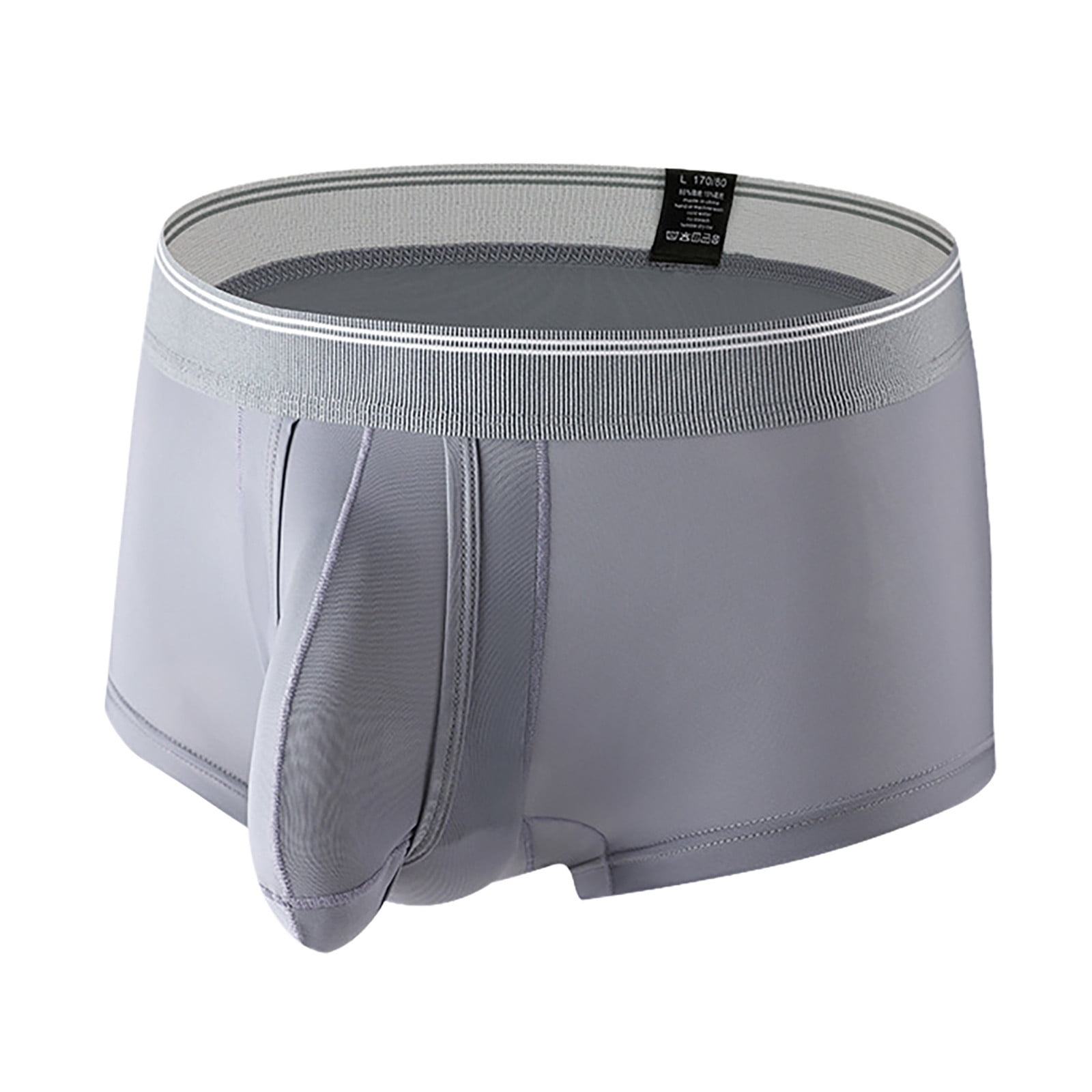 6 Pack Mens Underwear Boxer Briefs Ice Silk Large Size Mid Rise ...