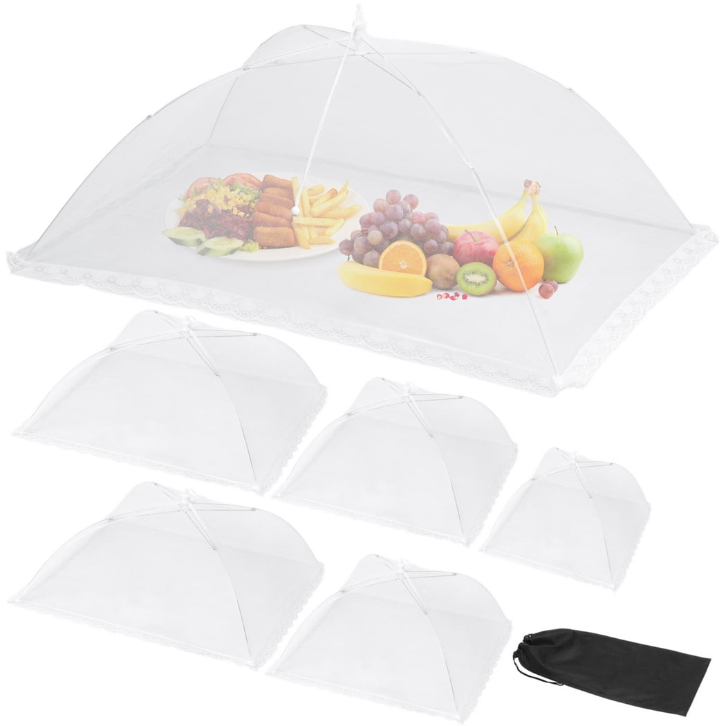 6-Pack Mesh Food Covers Various Sizes, Pure White Food Tent Set with ...