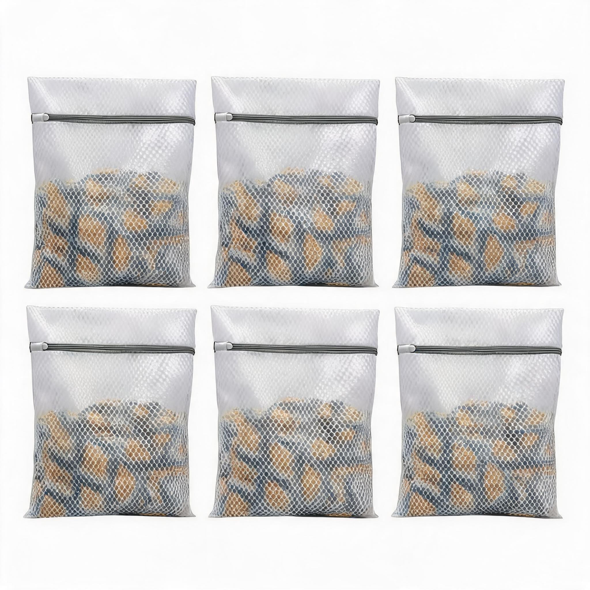 6 Pack Mesh Laundry Bags for Delicates, 12 x 16 Inch White Honeycomb ...