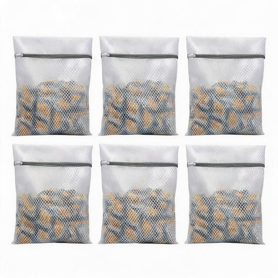 6 Pack Mesh Laundry Bags for Delicates, 12 x 16 Inch White Honeycomb ...