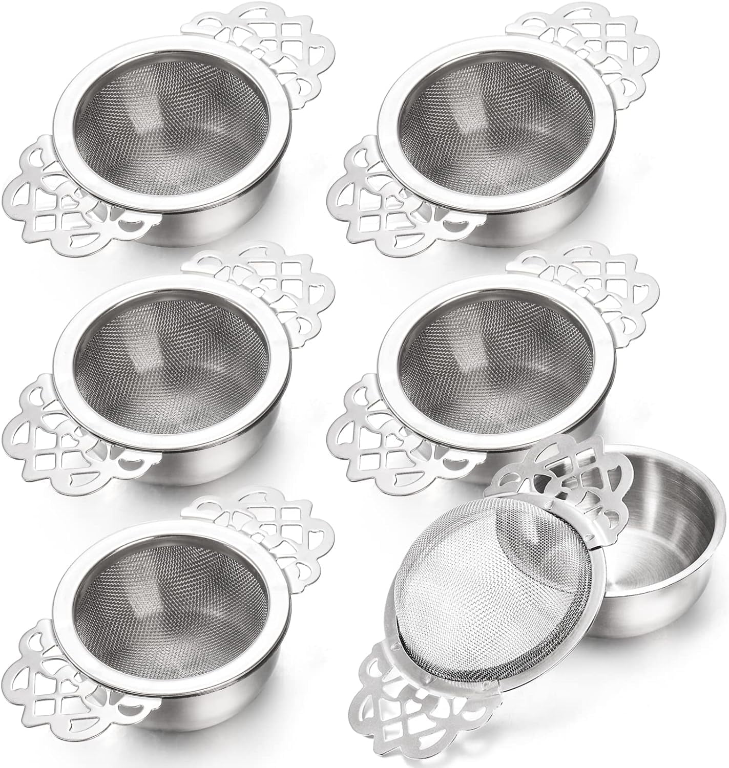 6 Pack Mesh Tea Filter Strainers, Stainless Metal Tea Infuser, Tea ...