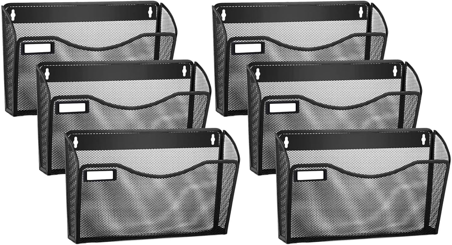 6 Pack Mesh Wall Mounted File Holder Metal Wall File Pocket Mail ...