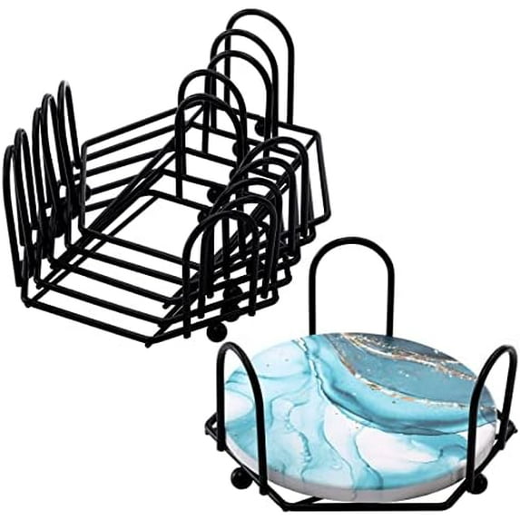 6 Pack Metal Coaster Holders, Coaster Stands for 4-Inch Round and ...