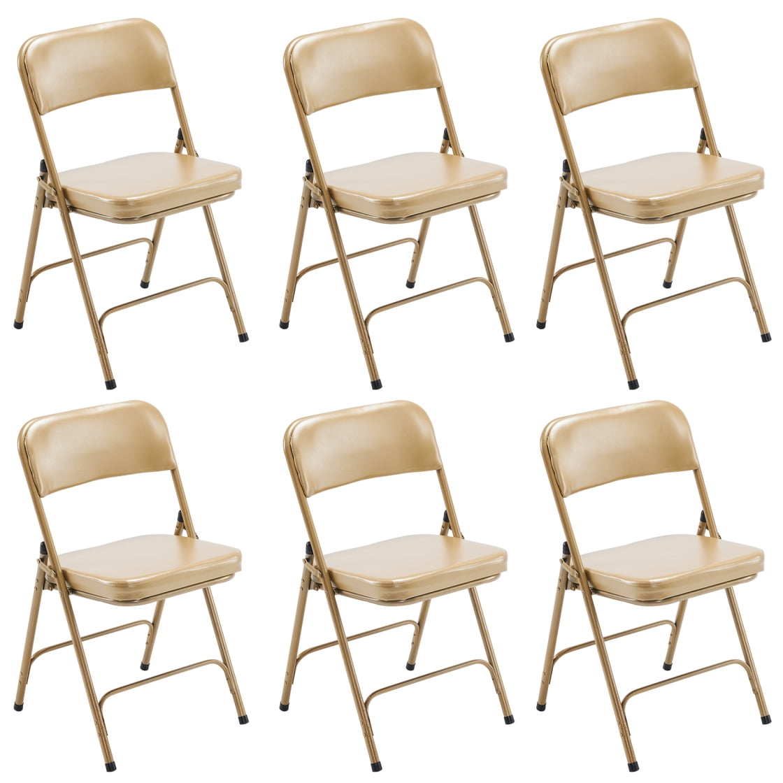 6 Pack Metal Folding Chairs with Padded Seat and Back, Upholstered ...