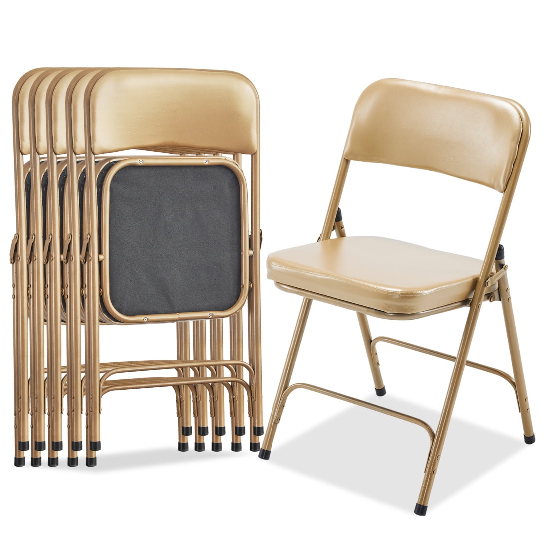6 Pack Metal Folding Chairs Portable Stackable Folding Chairs with ...
