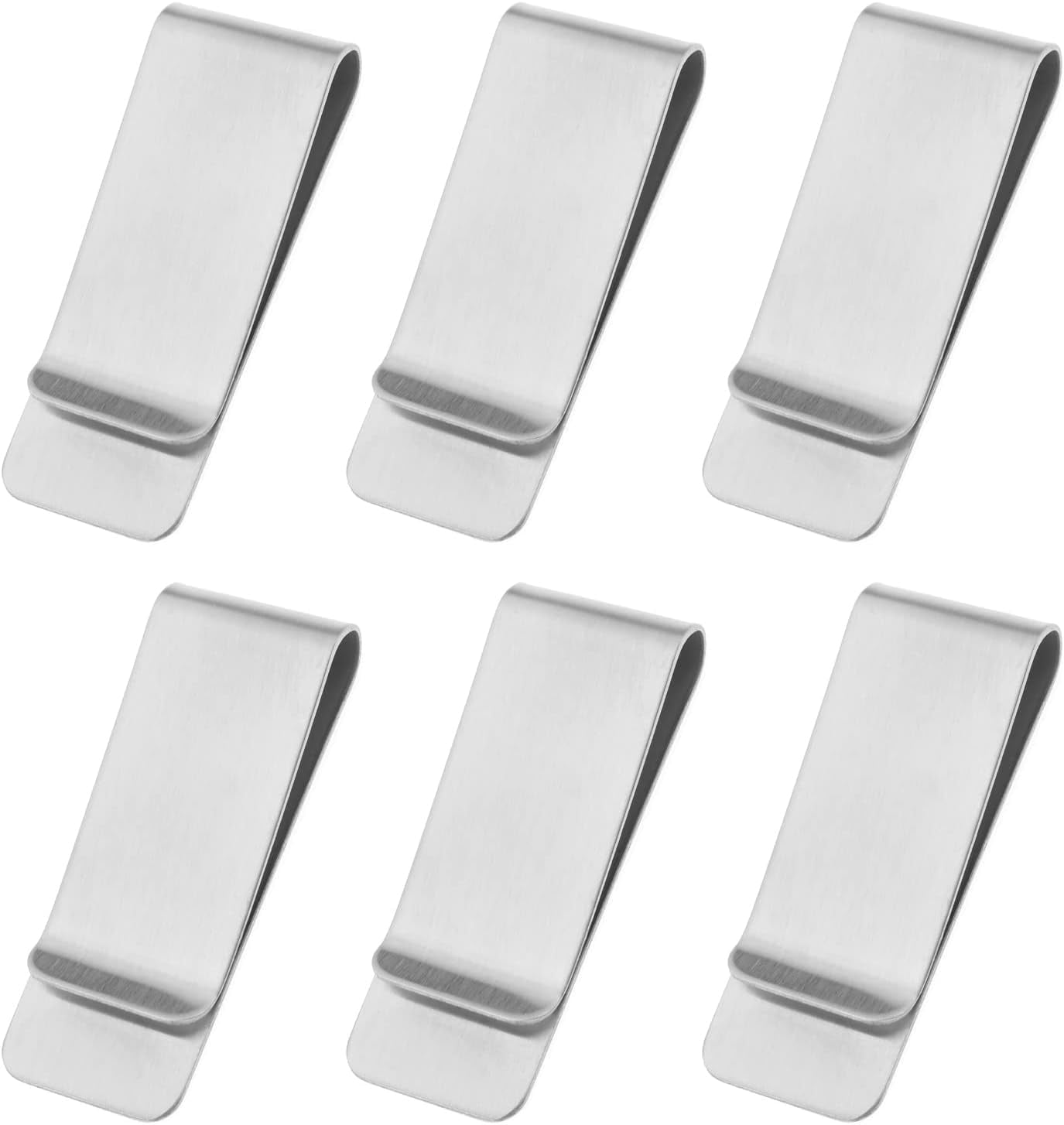6-Pack Metal Money Clips - Slim Stainless Steel Cash Holder for Men ...
