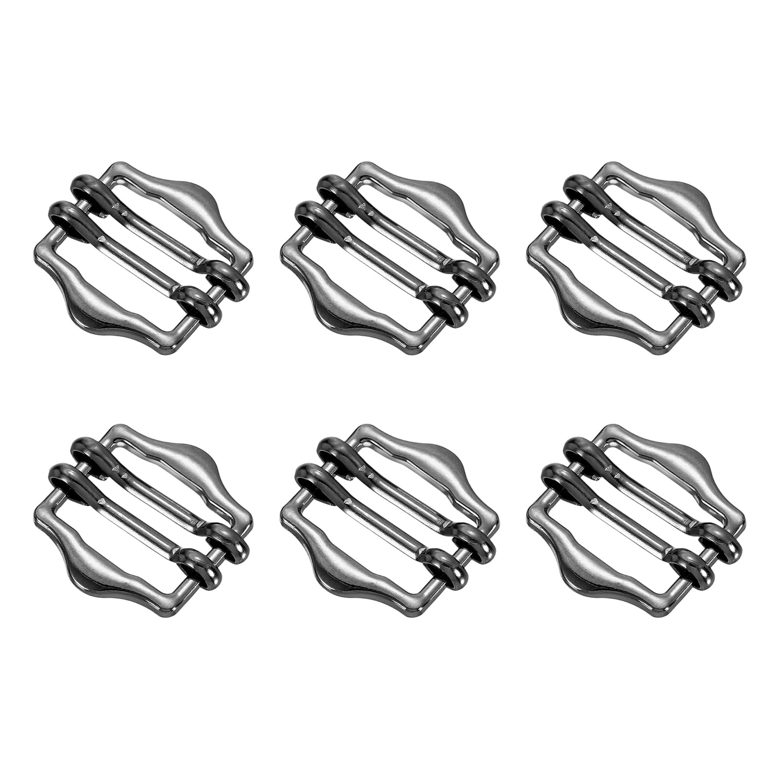 6 Pack Metal Slide Buckles, 15mm Double-Pin Webbing Strap Roller ...