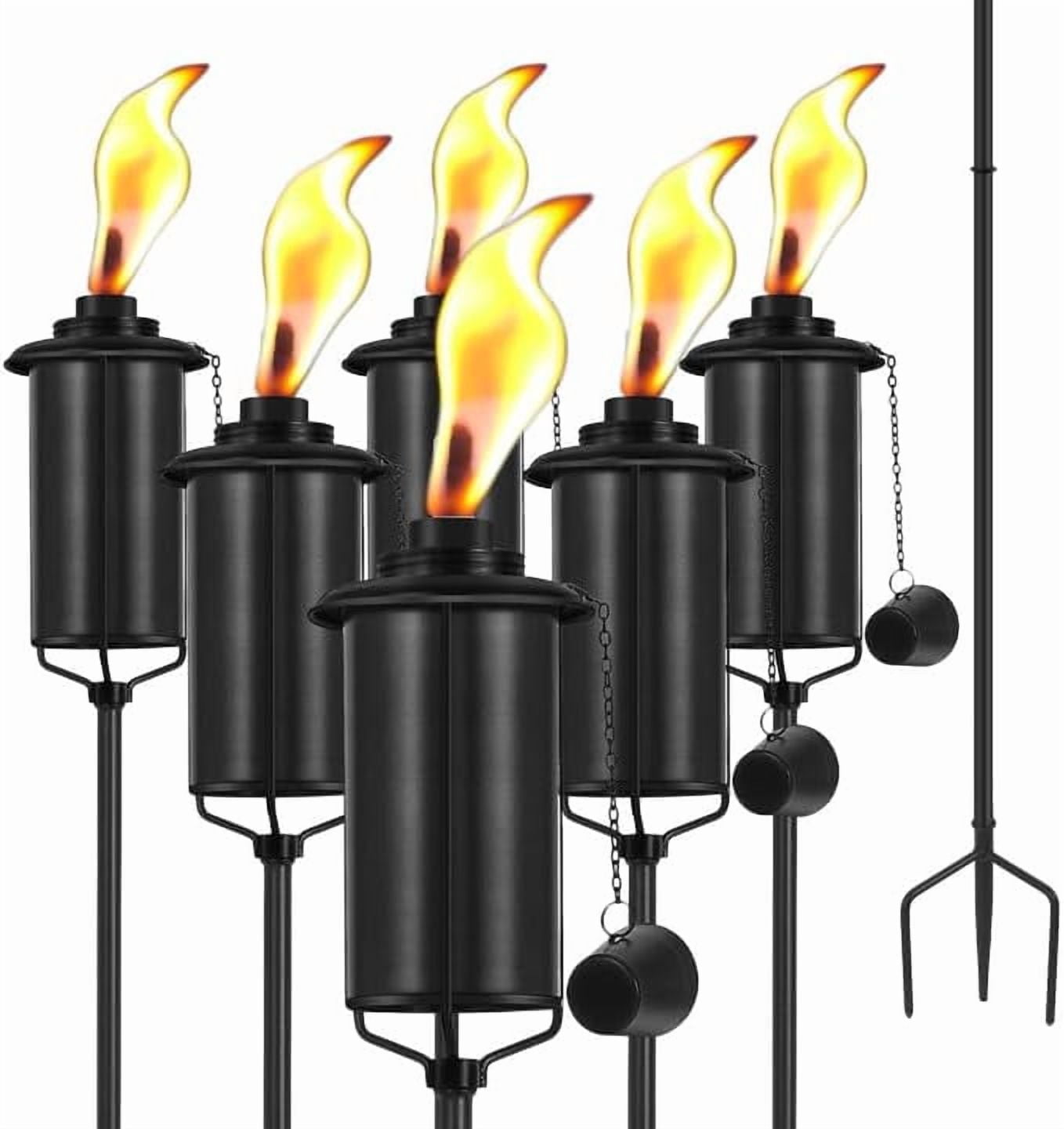 6 Pack Metal Torch for Outside, 16oz Outdoor Metal Torch Garden Décor ...