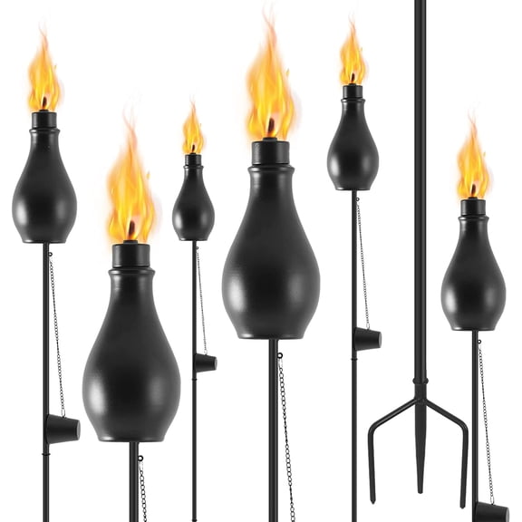 Set of 2 - Premium Stainless Steel Decorative Garden Torch, 60-72 inch ...