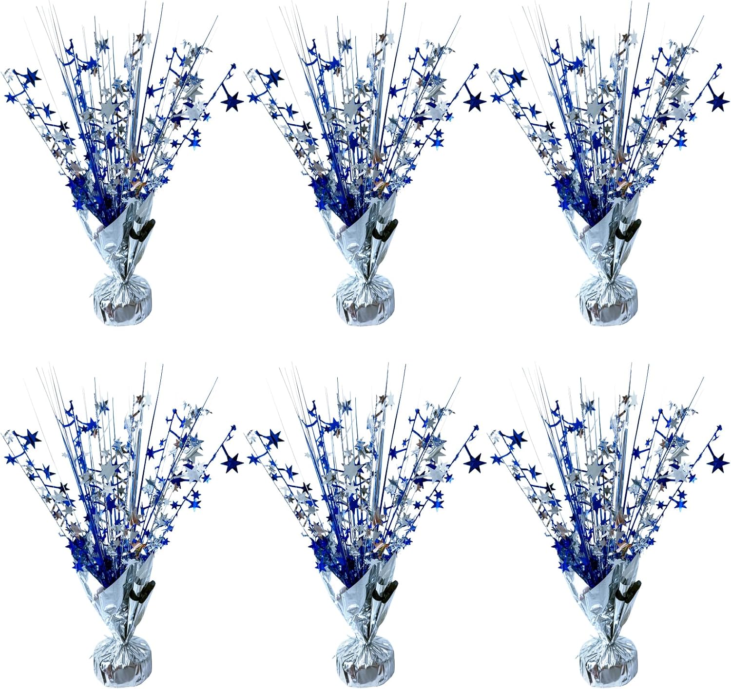 6 Pack Metallic Foil Spray Centerpiece Star Table Decoration Burst ...