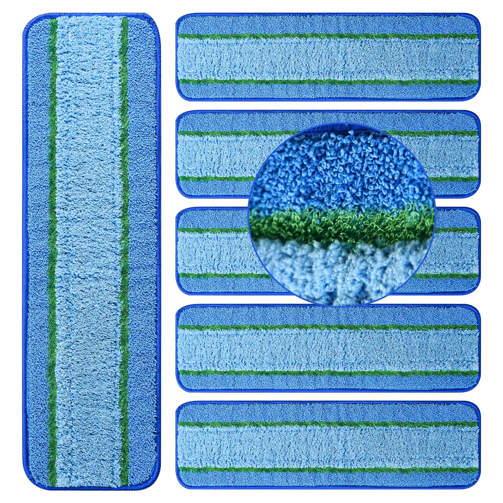 6 Pack Microfiber Cleaning Pads, Deep Clean Pads Replacement, Reusable ...