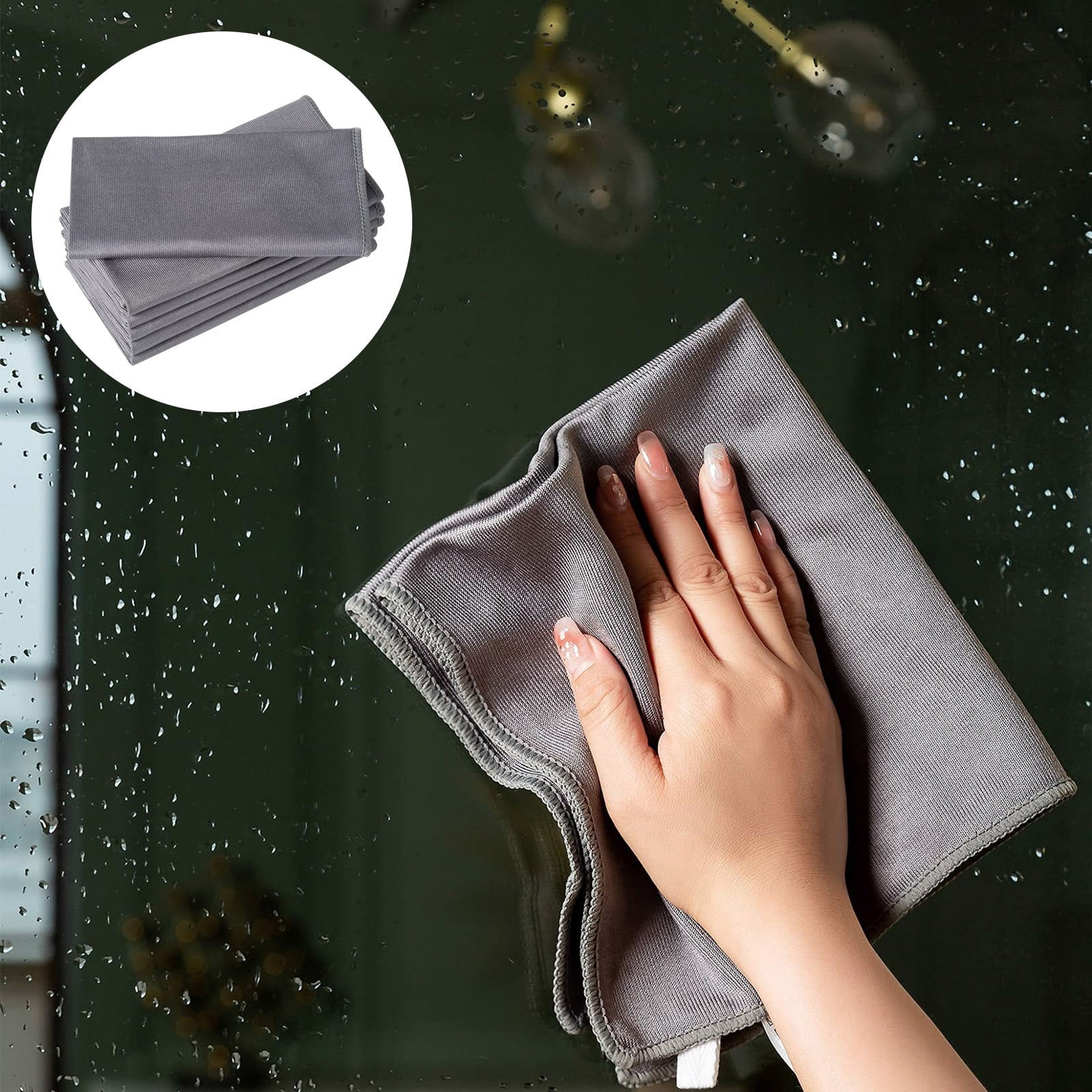6 Pack Microfiber Glass Cleaning Cloth, Stainless Steel Wipes, Kitchen ...