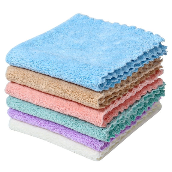 6 Pack Microfiber Rag Bulk Multi-Functional for House Furniture ...