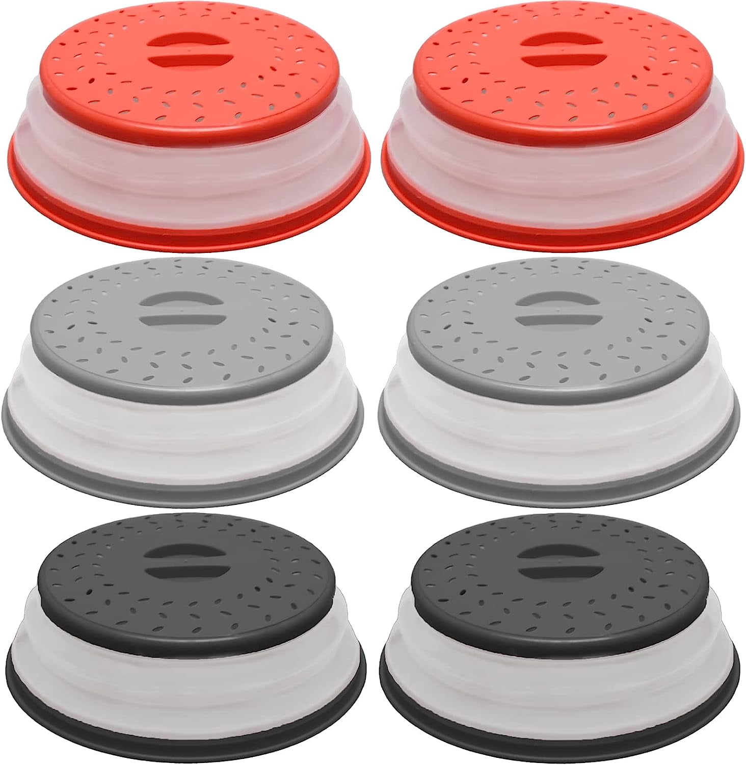 6 Pack Microwave Cover for Food Collapsible Microwave Splatter Cover ...