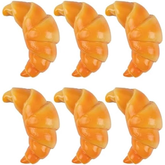 , 6 Pack Mini Artificial Croissant Fake Bread Model for Home Kitchen ...