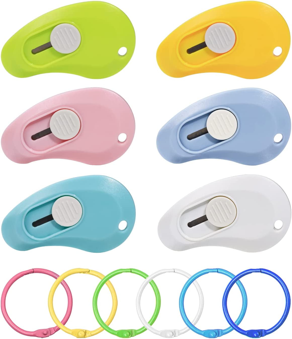 6 Pack Mini Box Cutter, Portable Mini Retractable Utility Knife Letter ...