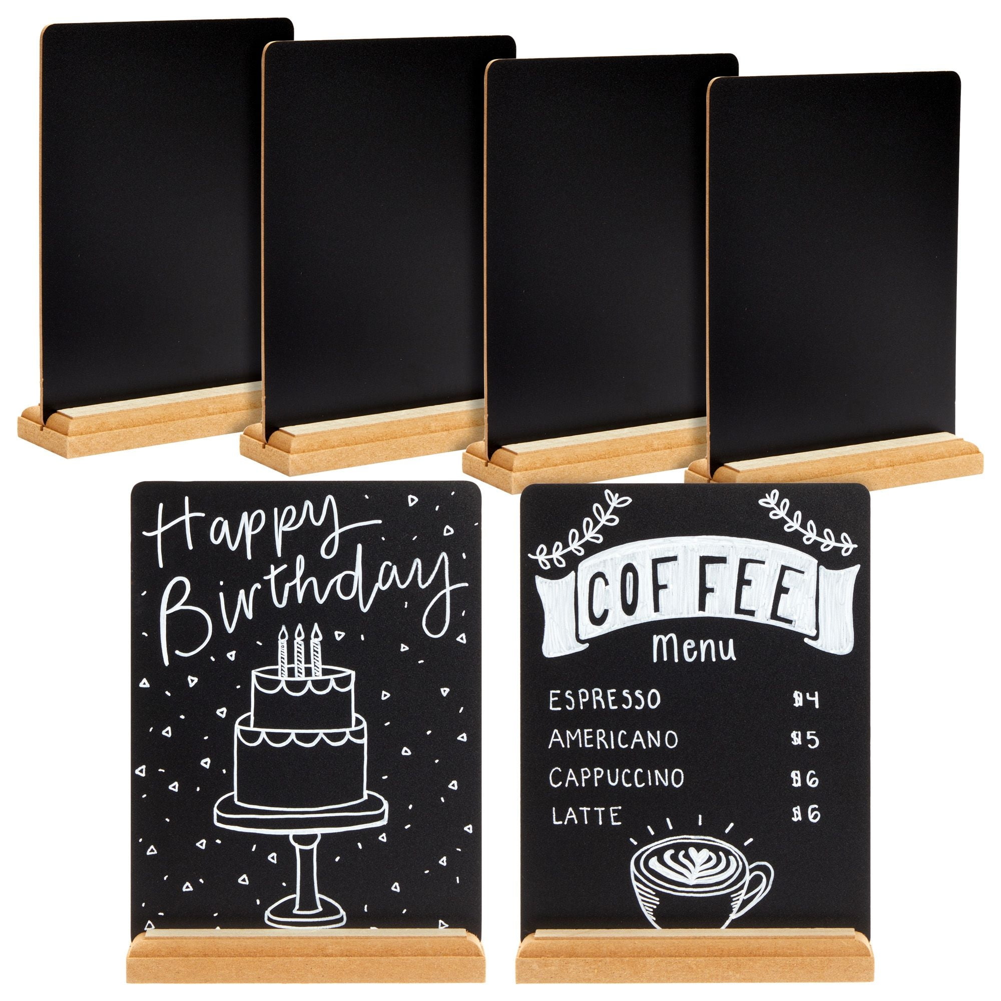 Brandclub - 6 Pack Mini Chalkboard Signs with Stand for Table ...