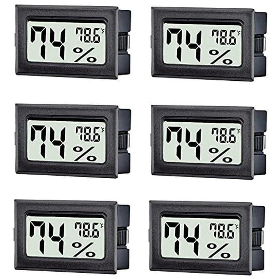 6 Pack Mini Digital Thermometer Hygrometer,Indoor Temperature and ...