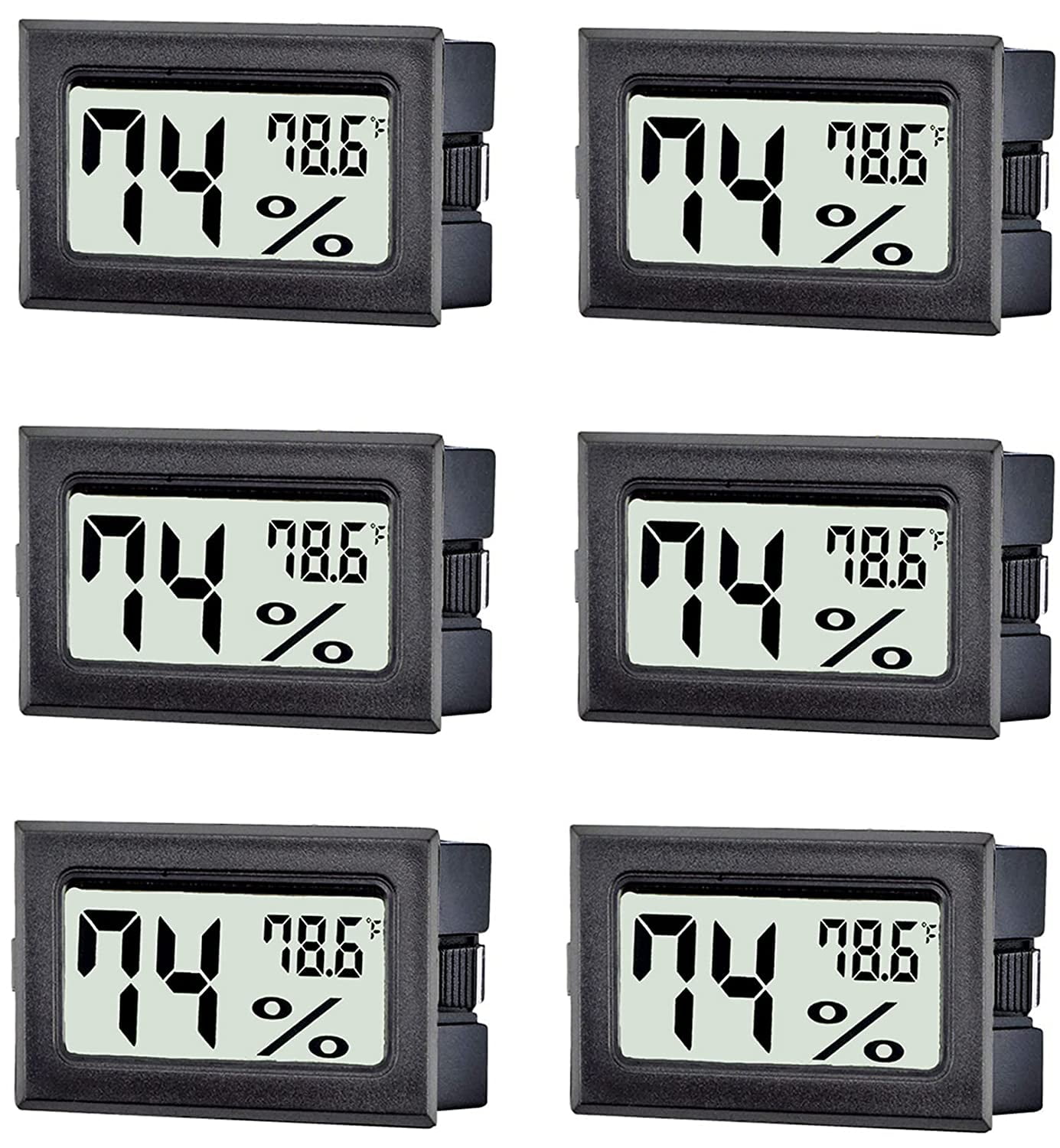 6 Pack Mini Digital Thermometer Hygrometer,Indoor Temperature and ...