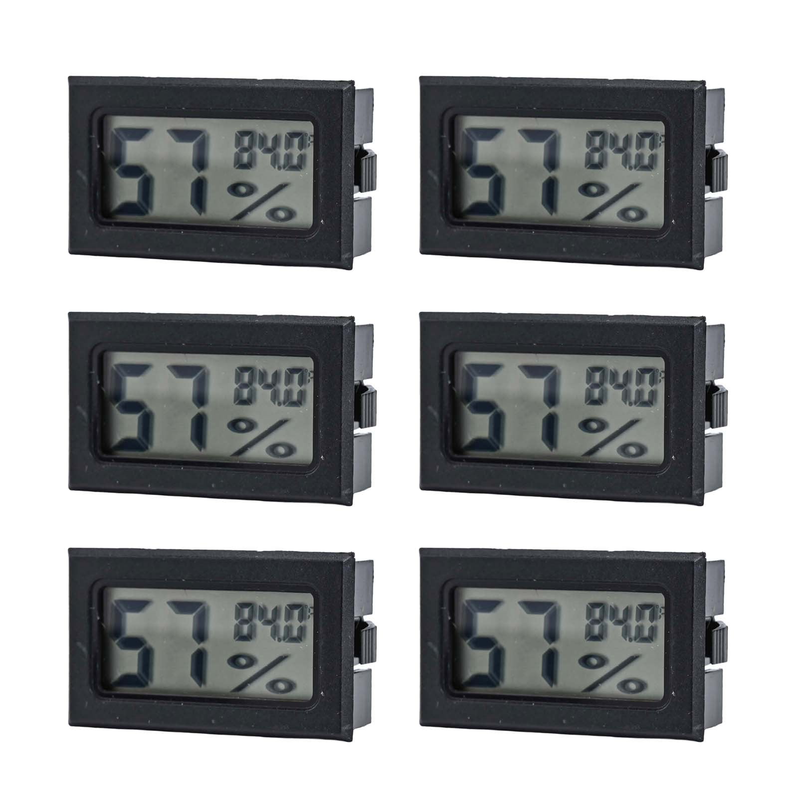 6-Pack Mini Digital Thermometer Hygrometer, Temperature Humidity Gauge ...