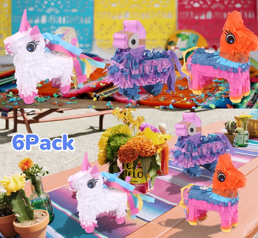 6-Pack Mini Donkey Pinata, Small Party Favors for Cinco de Mayo ...