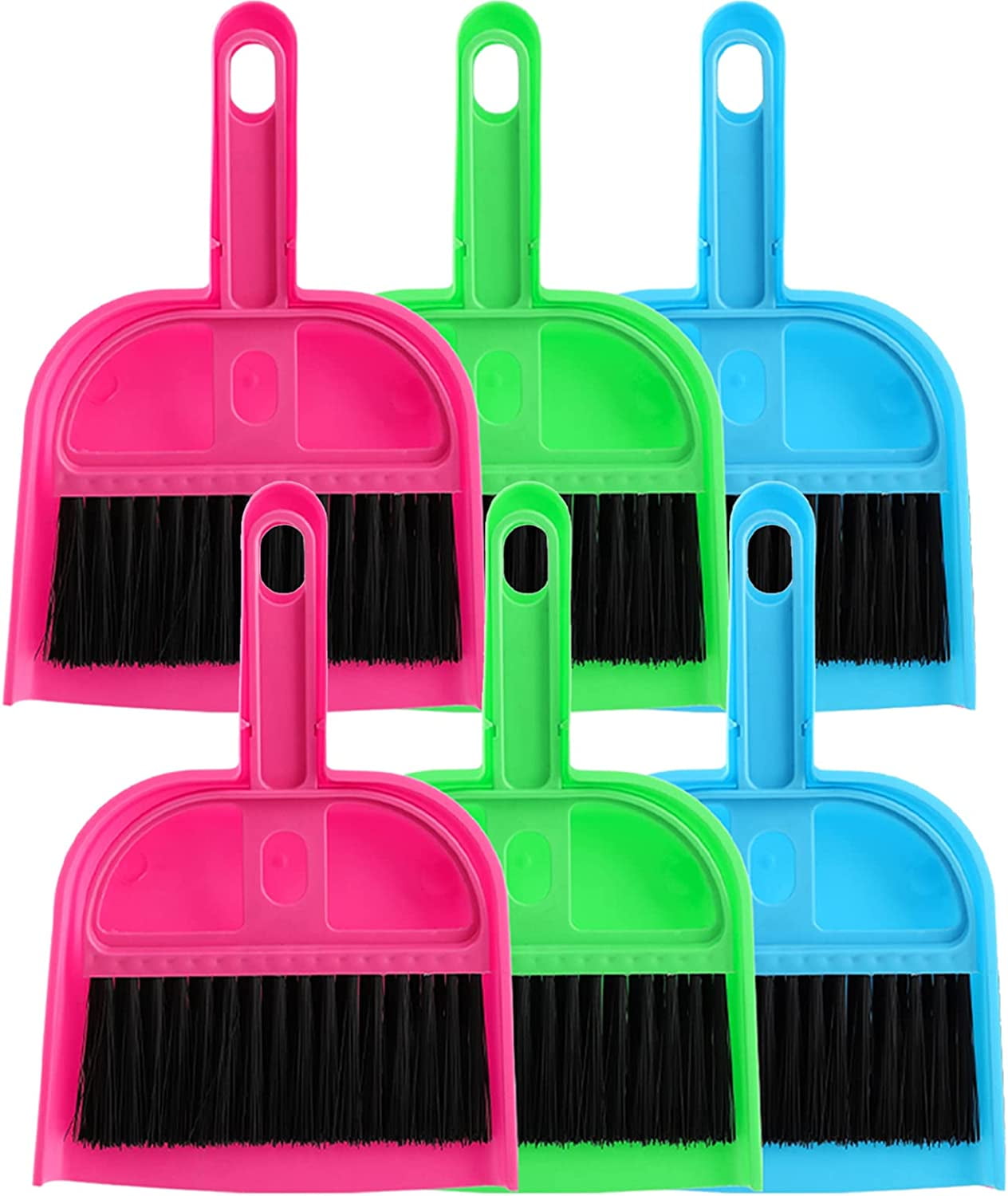 6 Pack Mini Dust Pan and Brush Set, Mini Hand Broom Dustpan Set for ...