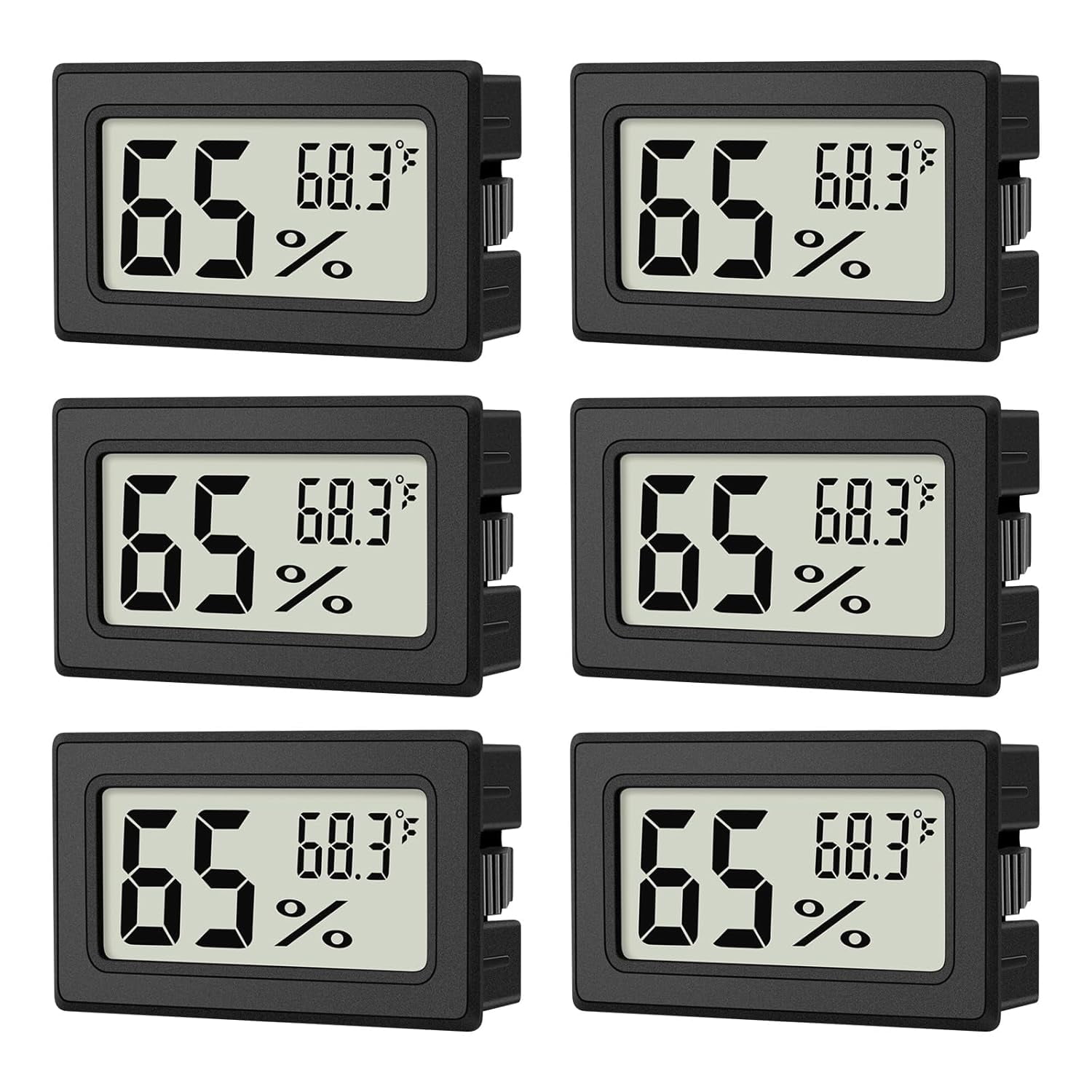 6-Pack Mini Hygrometer Indoor Humidity Meter, Mini Digital Thermometer ...