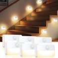 6 Pack Mini Motion Sensor Stair Light for Indoor, Battery-Powered LED ...