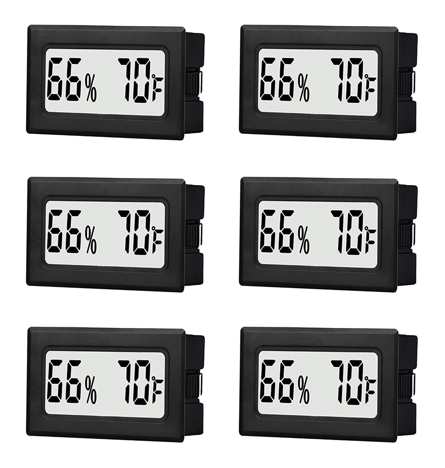6 Pack Mini Small Digital Hygrometer Thermometer Indoor Temperature and ...