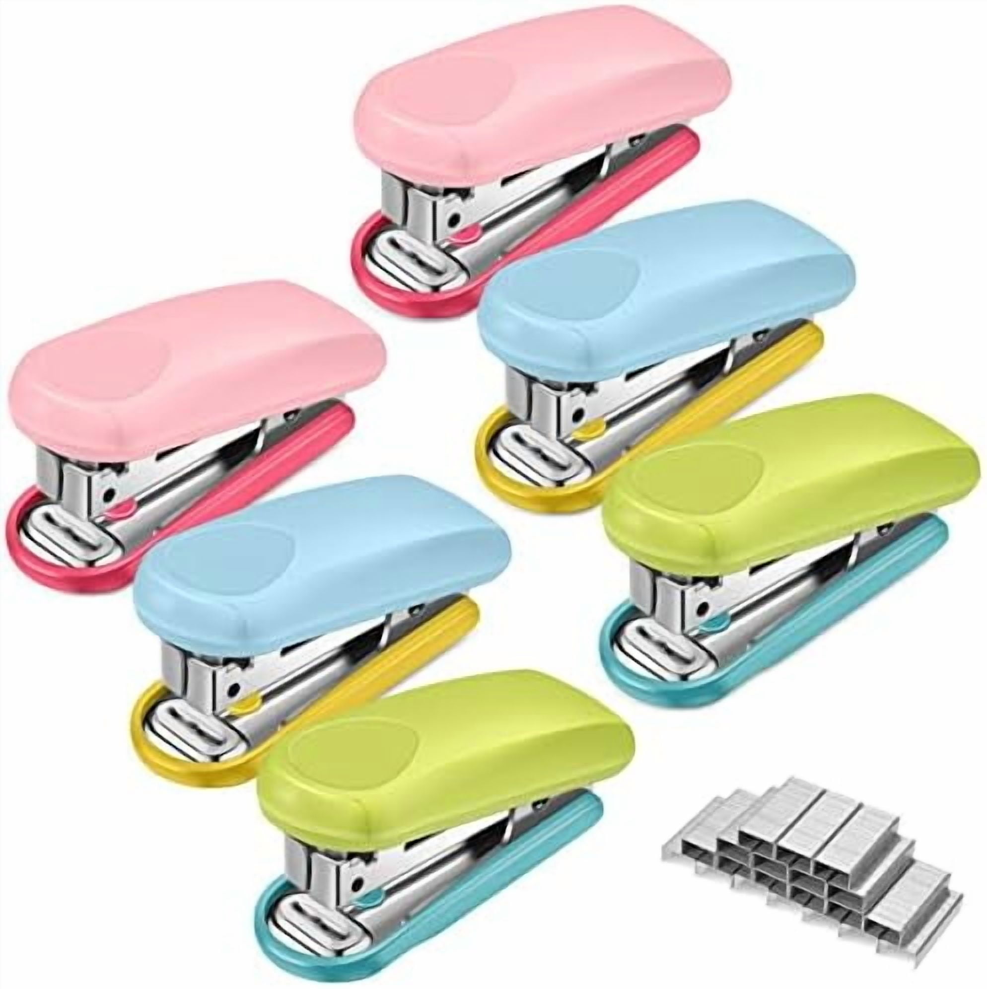 6 Pack Mini Stapler with 1000 Staples Pink Small Stapler Multipack 16 ...
