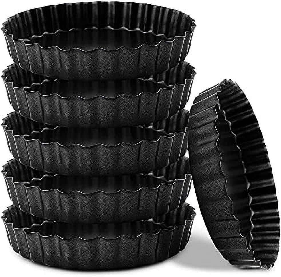 6 Pack Mini Tart Pans 4 Inch with Removable Bottom Round Nonstick ...