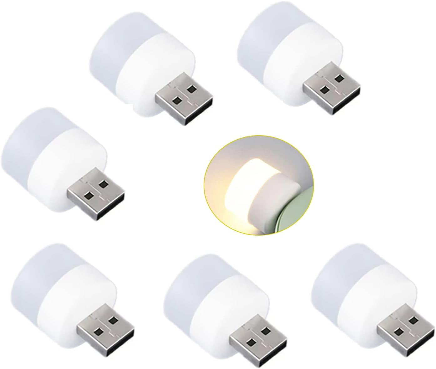 6 Pack Mini USB Night Light, Plug in LED Lamp Decorative Lighting Party ...
