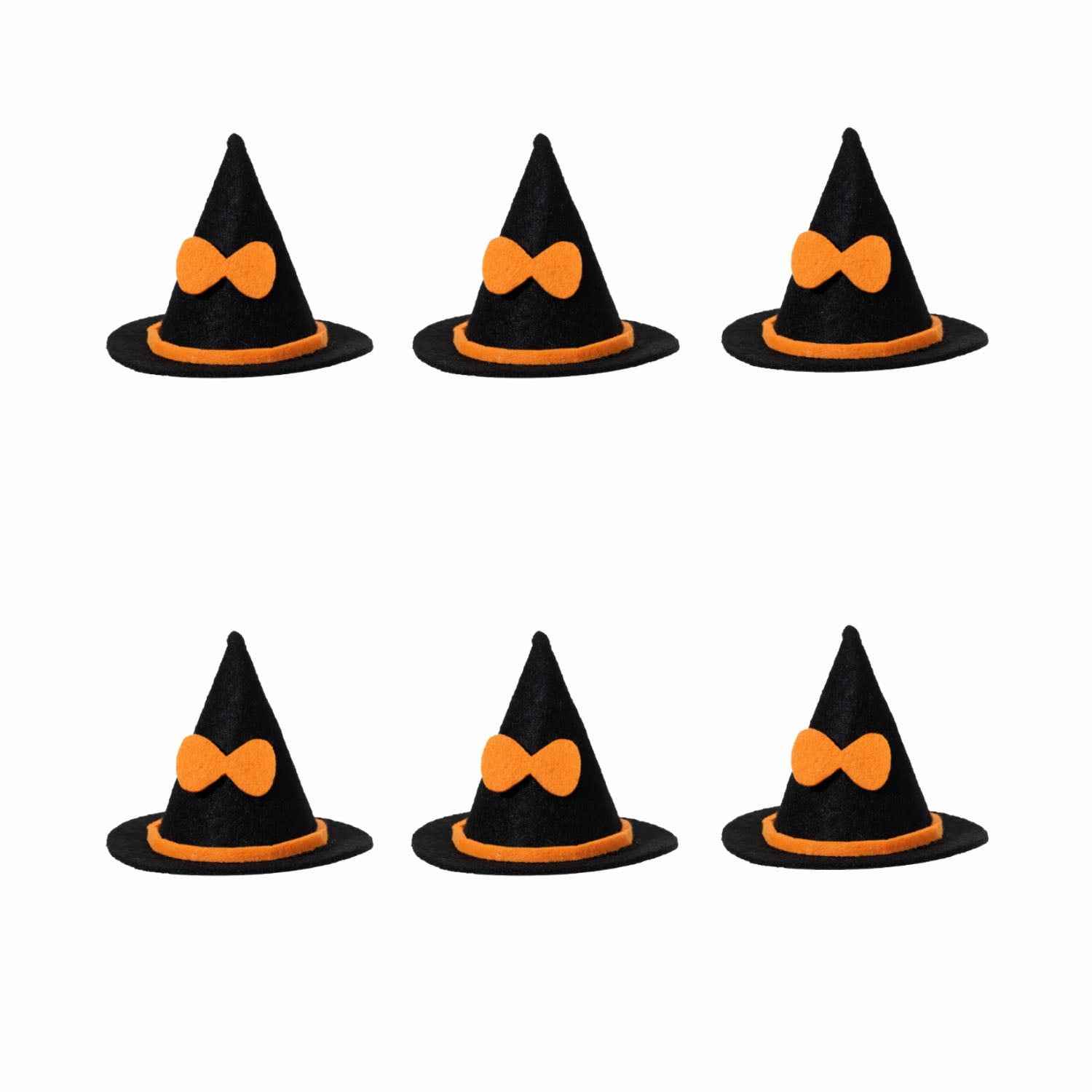 6 Pack Mini Witch Hats for Halloween Decorations, 3 inch Small Witch ...
