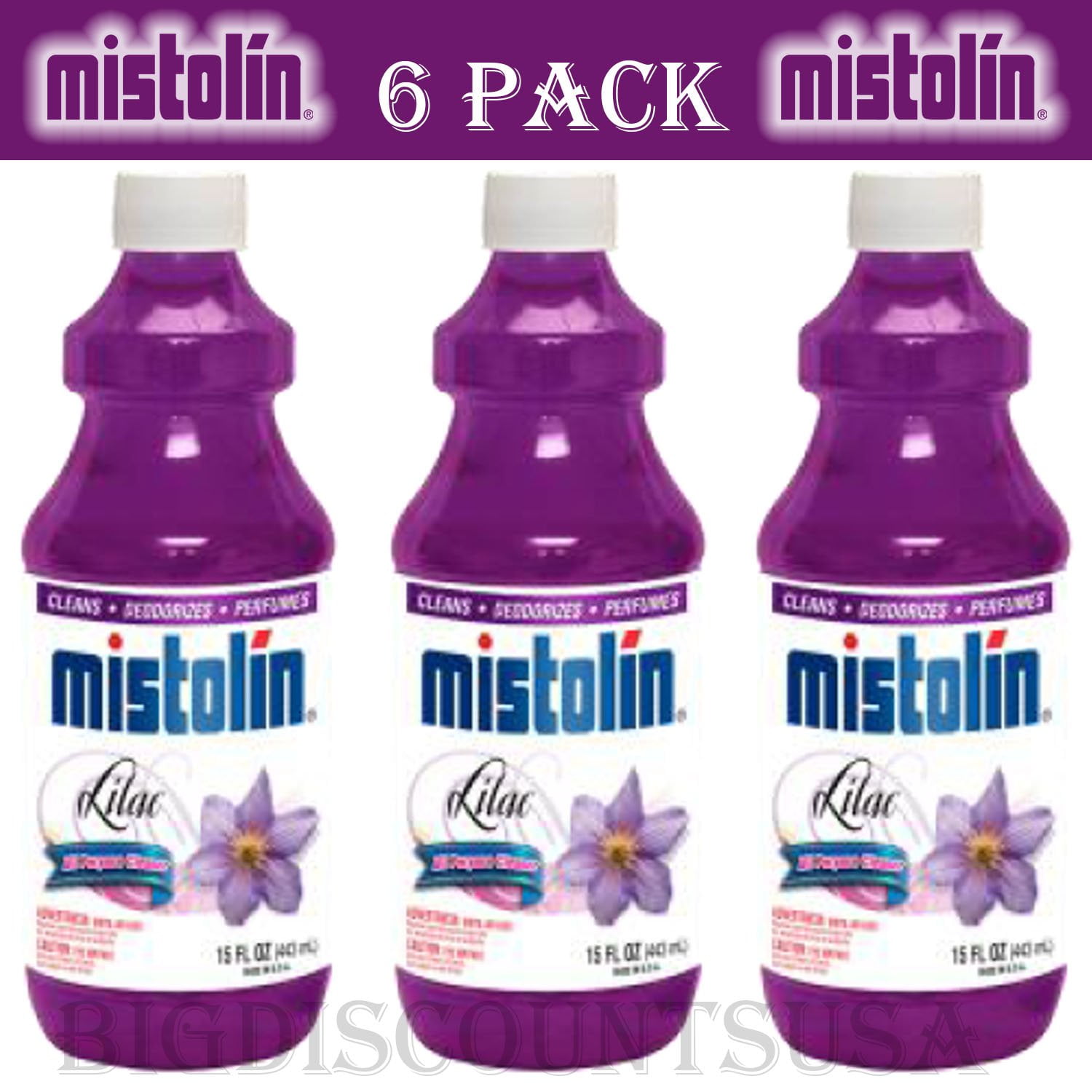 6 Pack Mistolin General All Purpose Cleaning Solution Kit Lilac Scent ...