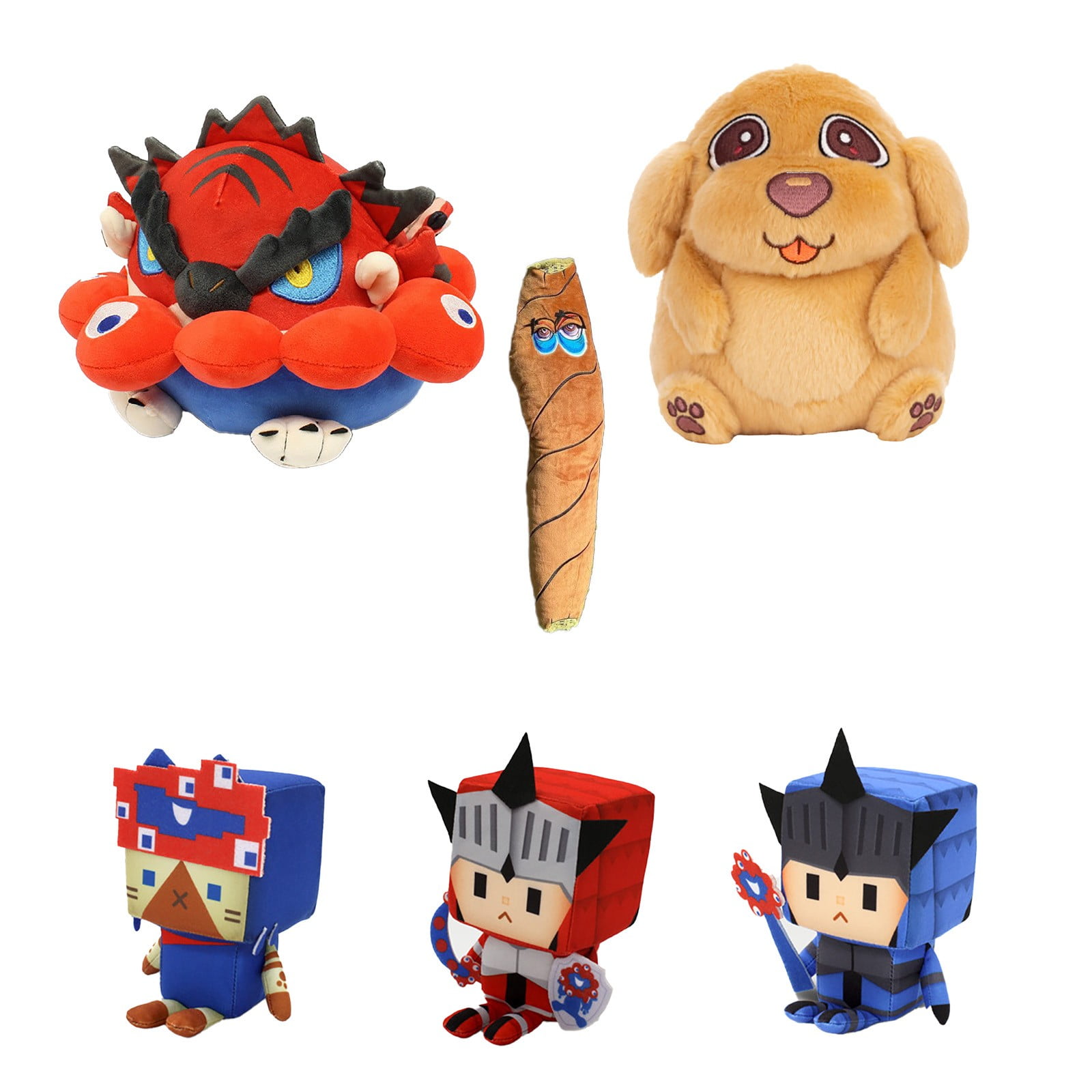 6-Pack Monster Hunter Rathalos Fluffy Egg-Shaped Plush 40th Monster ...