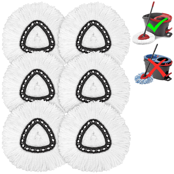 6 Pack Mop Replacement Heads for Spin Mop, Microfiber Spin Mop Refills ...